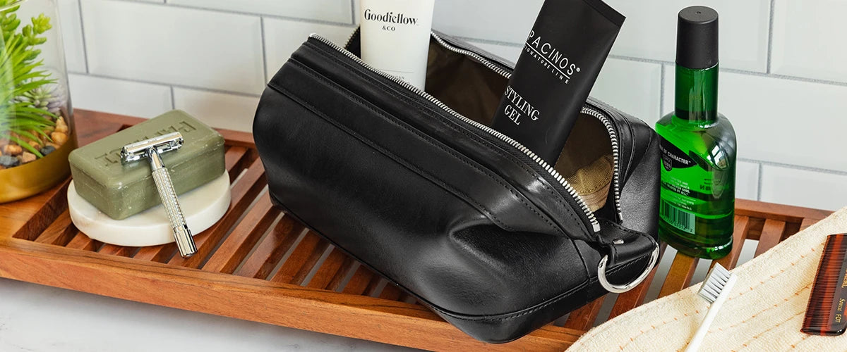 Toiletry Bag For Men - Mens Leather Shaving Kit Bags | Bosca